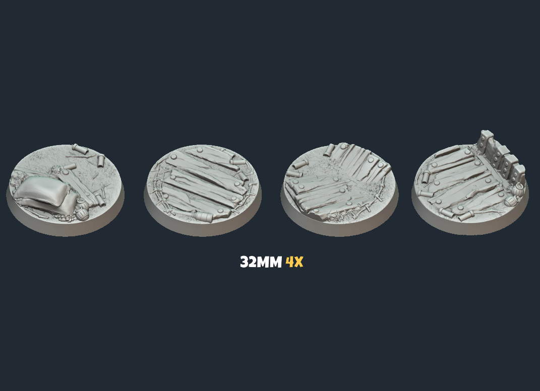 Альтернативные модели (Печать) :: Trench Warefare Bases 32 мм 4 шт